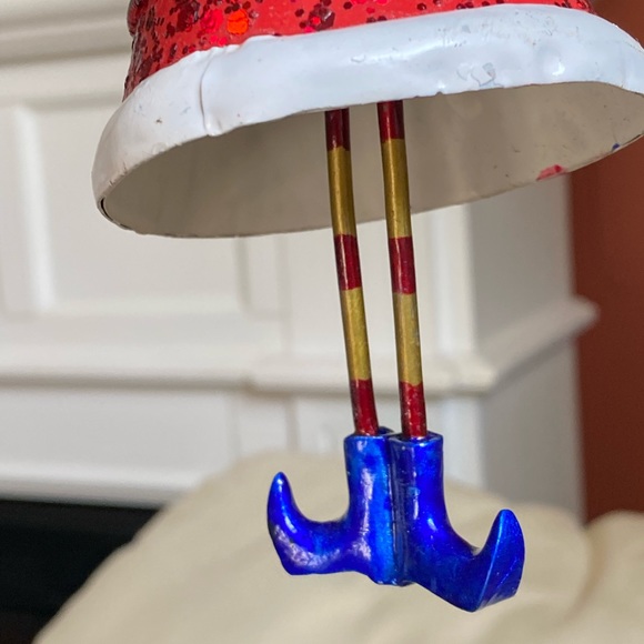 Holiday | Rare Raz Imports Red Glitter Santa Ornament Made Of Tin Metal ...